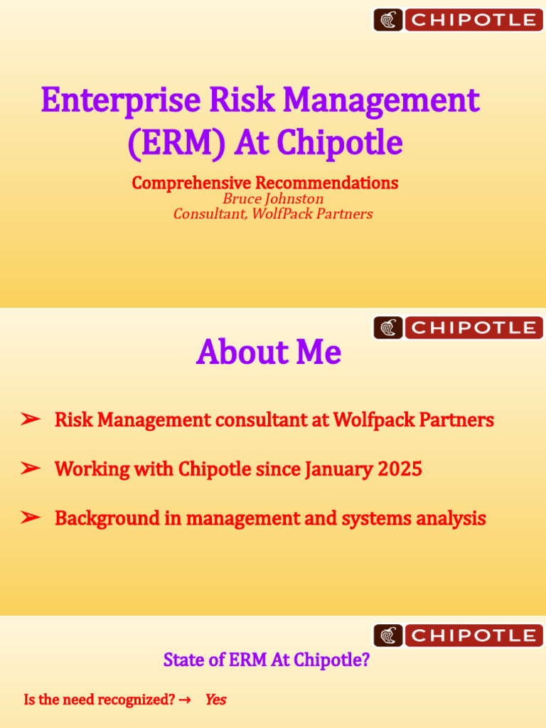 Chipotle ERM Presentation[Bruce Johnston] | PDF | Business | Economies