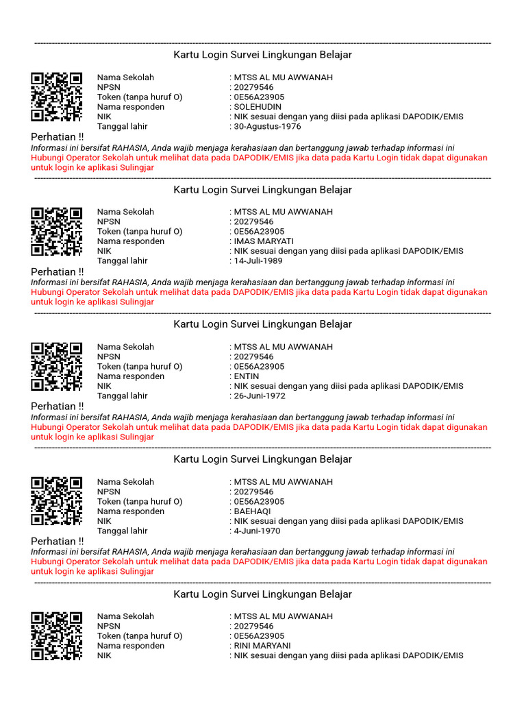 Kartu SuLingJar 2022 | PDF
