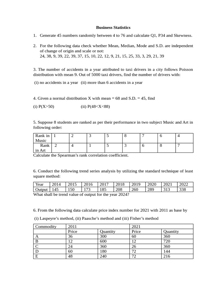 Statistics Workbook Question | PDF