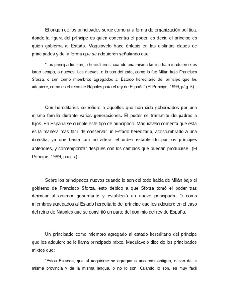 Los Principados | PDF | El príncipe | Nicolás Maquiavelo