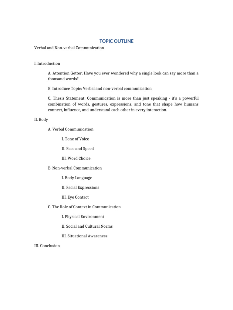 Verbal - and - Nonverbal - Outline Keityn Romero | PDF | Nonverbal ...