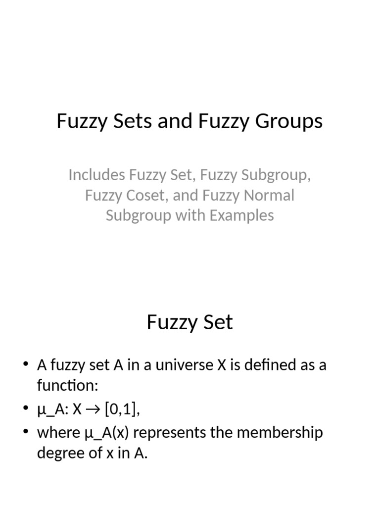 Fuzzy Set Presentation | PDF