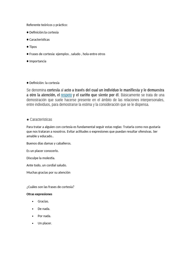 Definición y características de cortesía | PDF