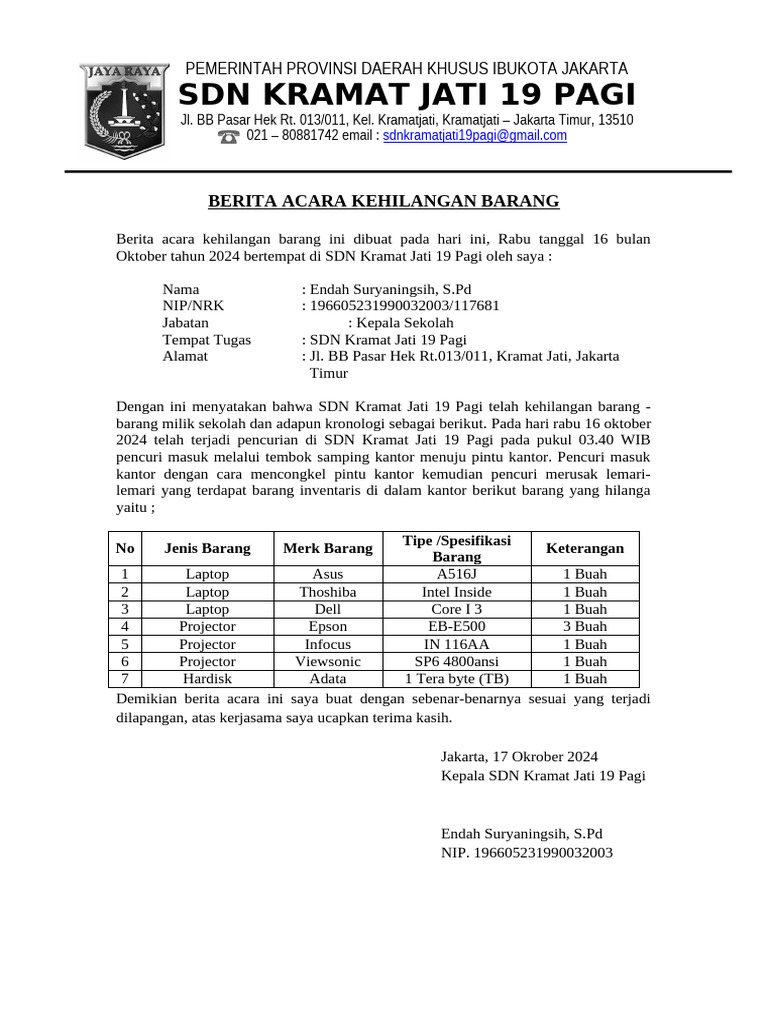 Ba Kehilangan Barang Milik Sekolah | PDF