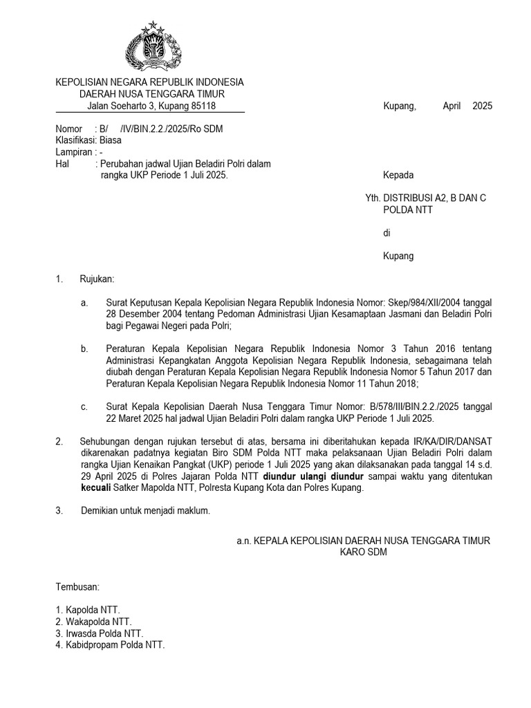 SURAT TUNDA UKP | PDF