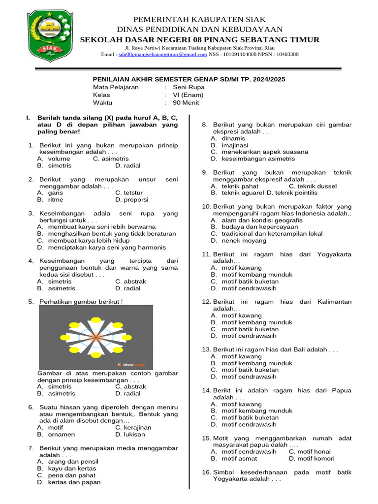 Sumatif Akhir Semester Genap Seni Rupa OK | PDF