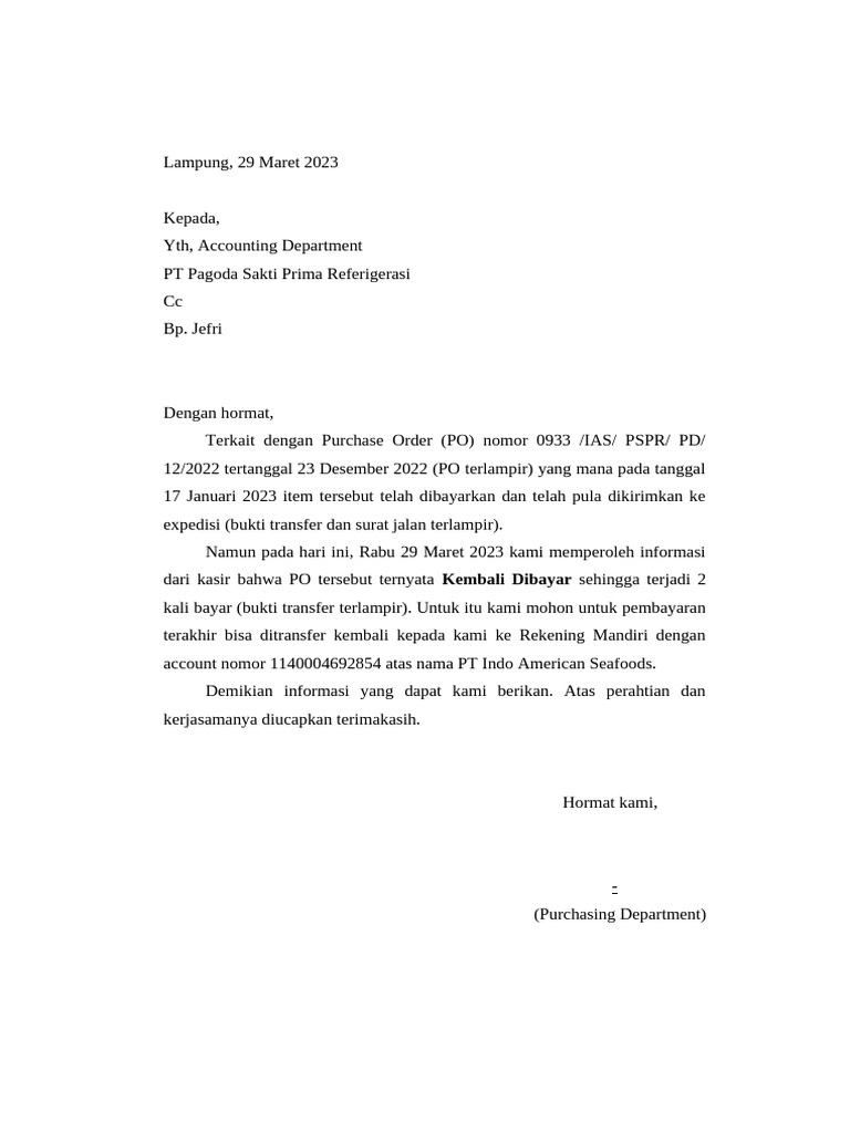 PERMINTAAN RETUR PEMBAYARAN vvvvv | PDF