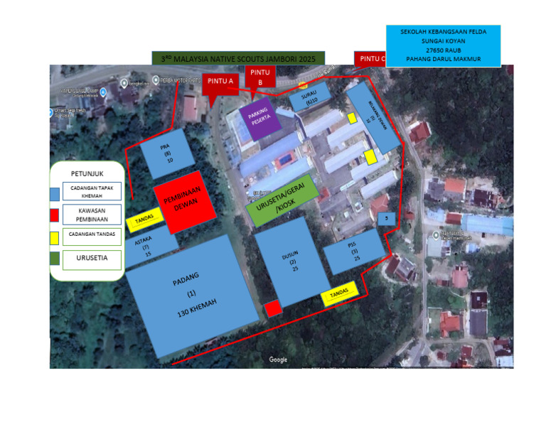 Pelan Tapak Perkhemahan Native Jamboree 2025 | PDF