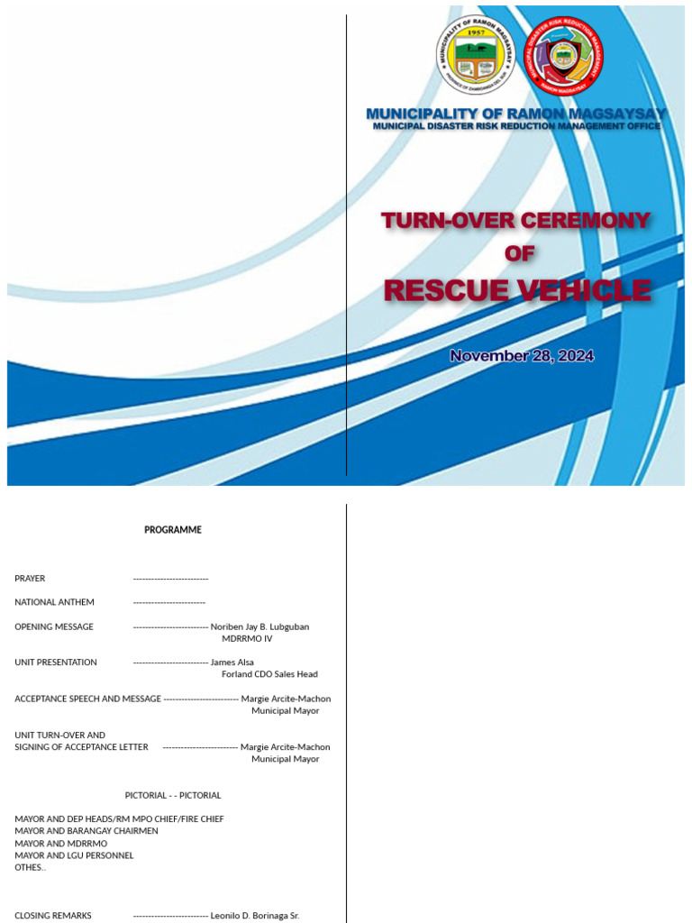 Program Turn Over Rescue Vehicle | PDF