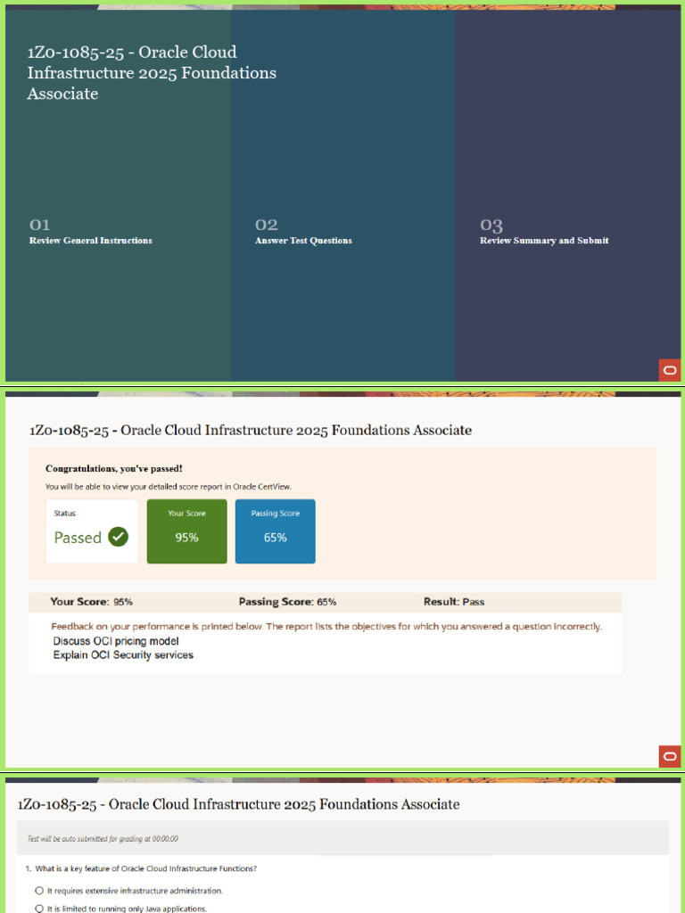 1Z0 1085 25 Oracle Cloud Infrastructure 2025 Foundations Associate | PDF | Cloud Computing ...