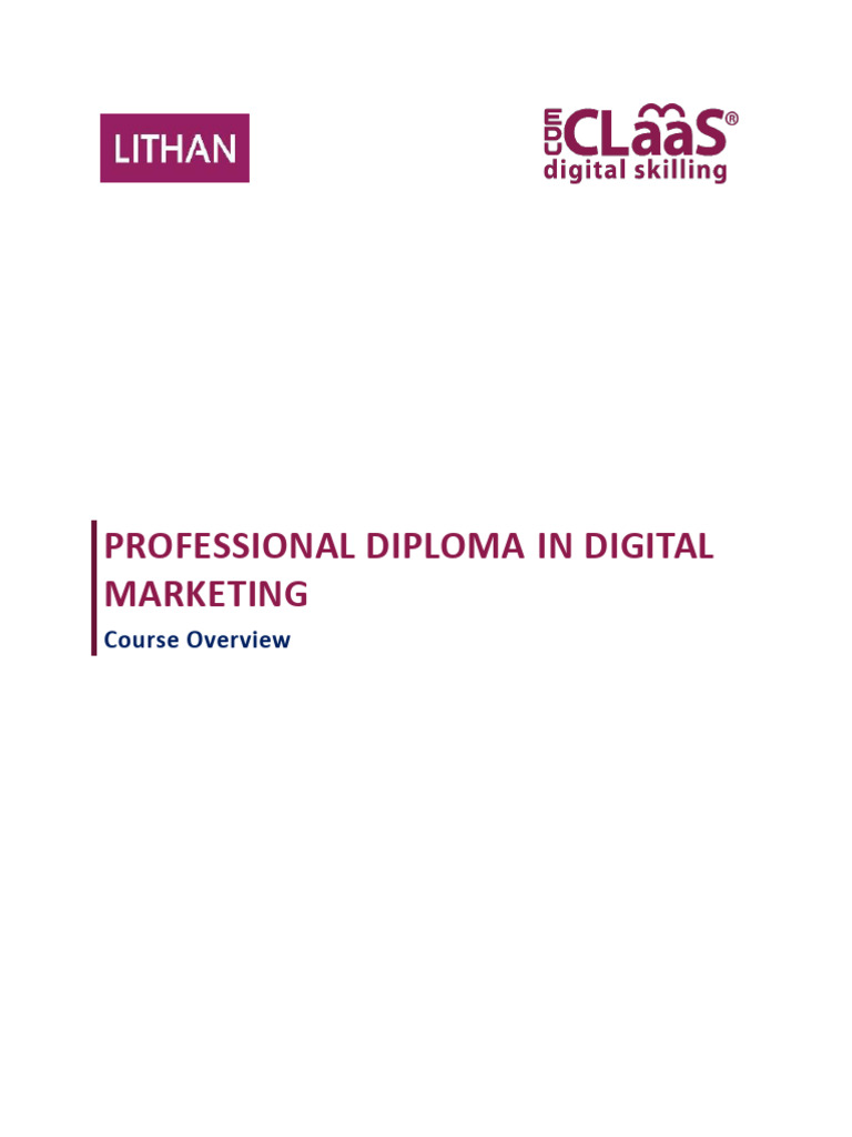 Course Overview SCTP Prof Dip in Digital Marketing | PDF | Digital ...
