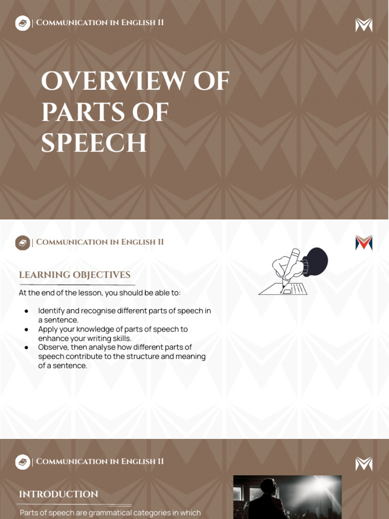 Overview of Parts of Speech PDF | PDF | Adverb | English Grammar