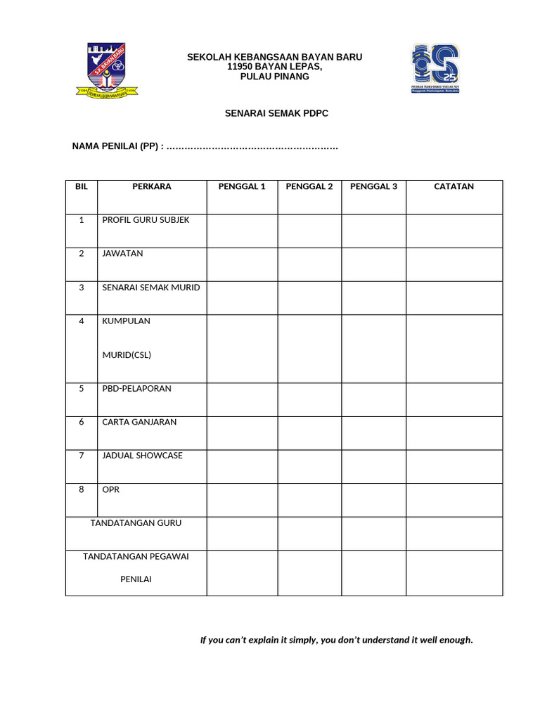 Senarai Semak PDPC | PDF