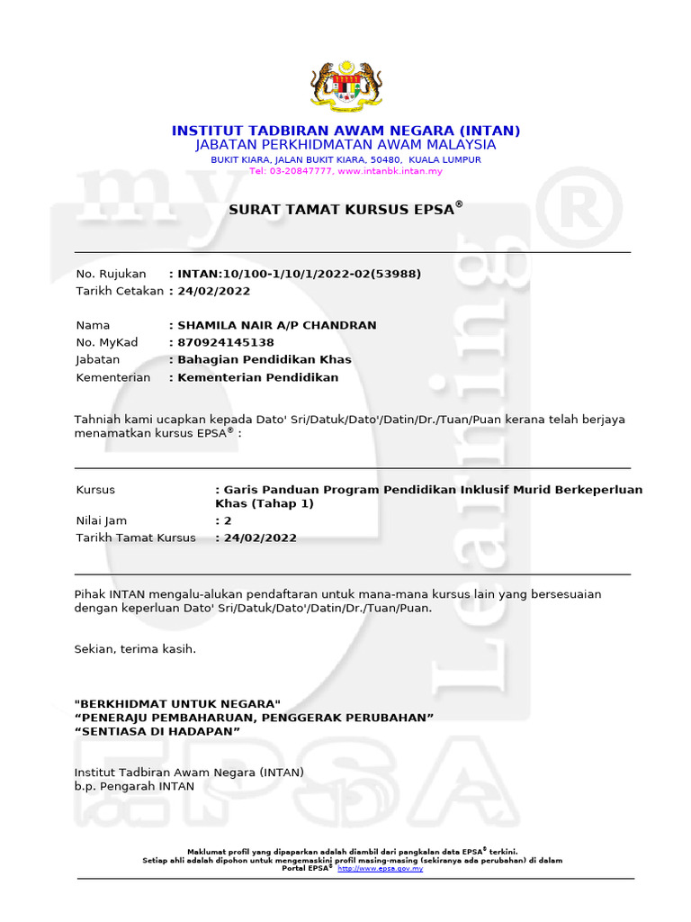 Shamila PROG INKLUSIF EPSA 2022 | PDF