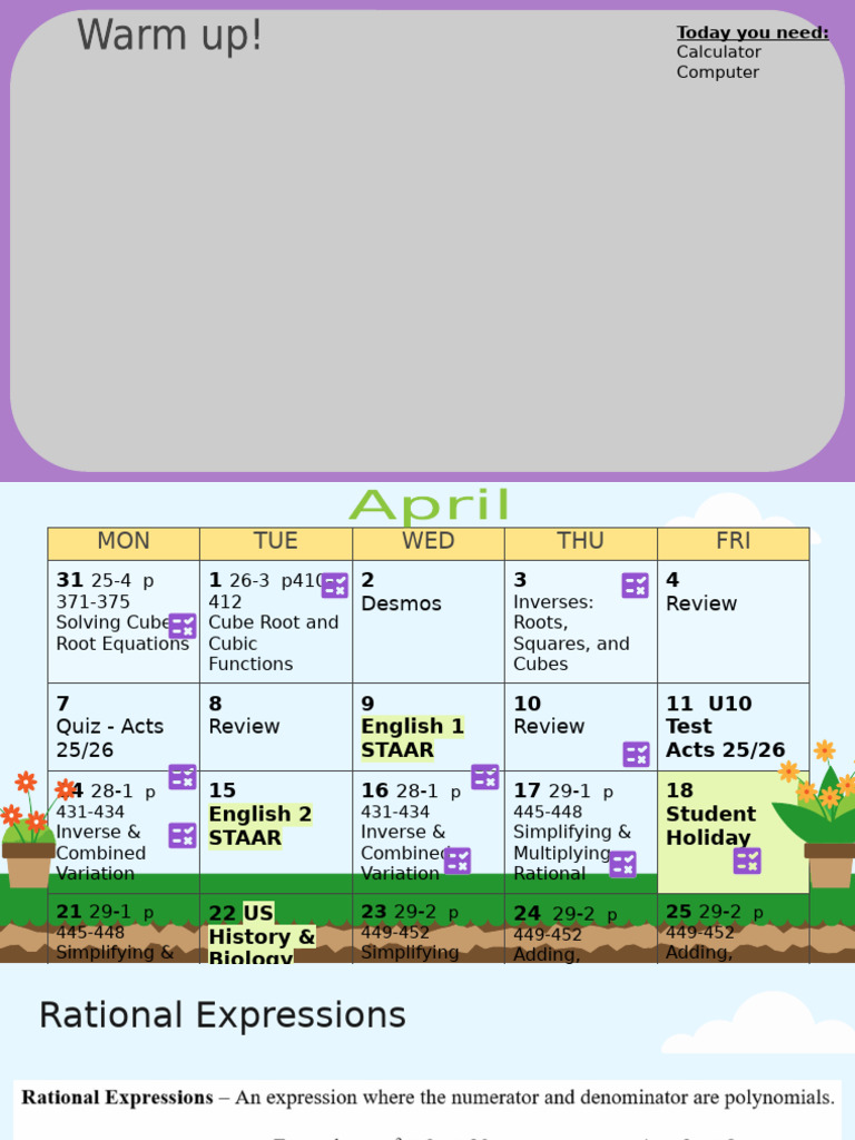 29-1 Day 1 Simplifying and Multiplying Rationals | PDF