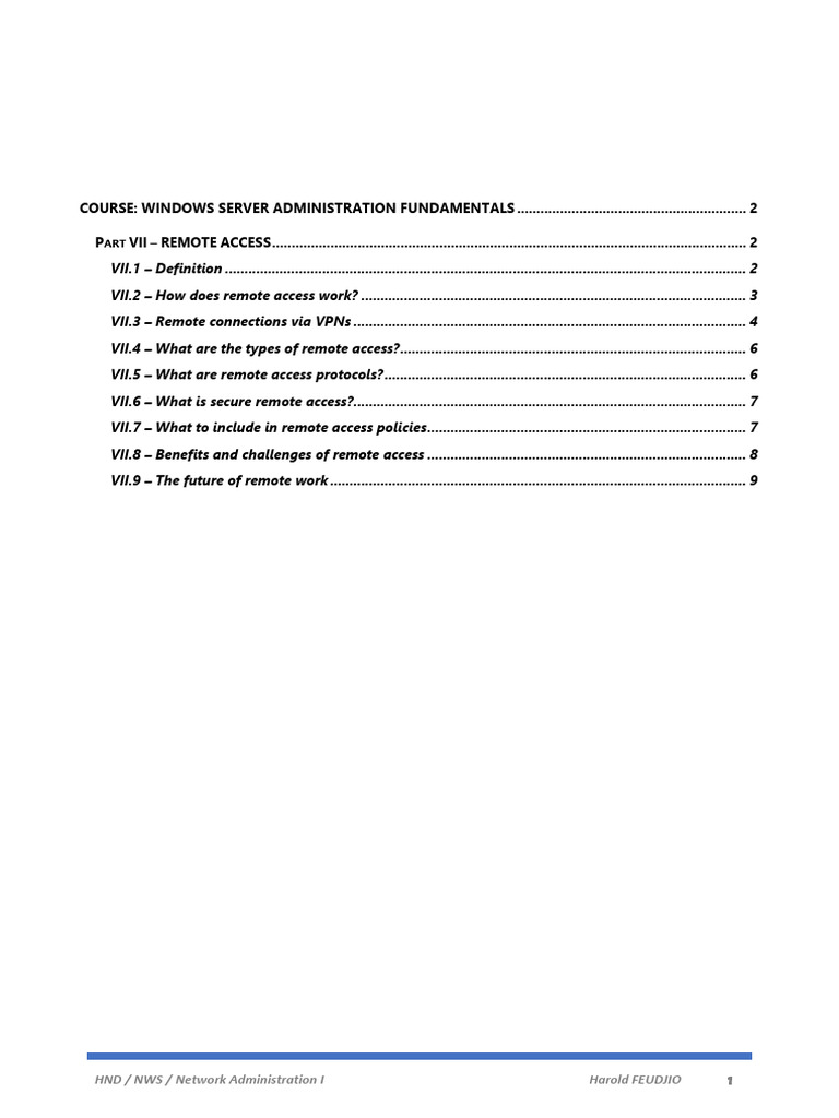 Part7-Windows Server Administration Fundamentals | PDF | Virtual Private Network | Computer Network