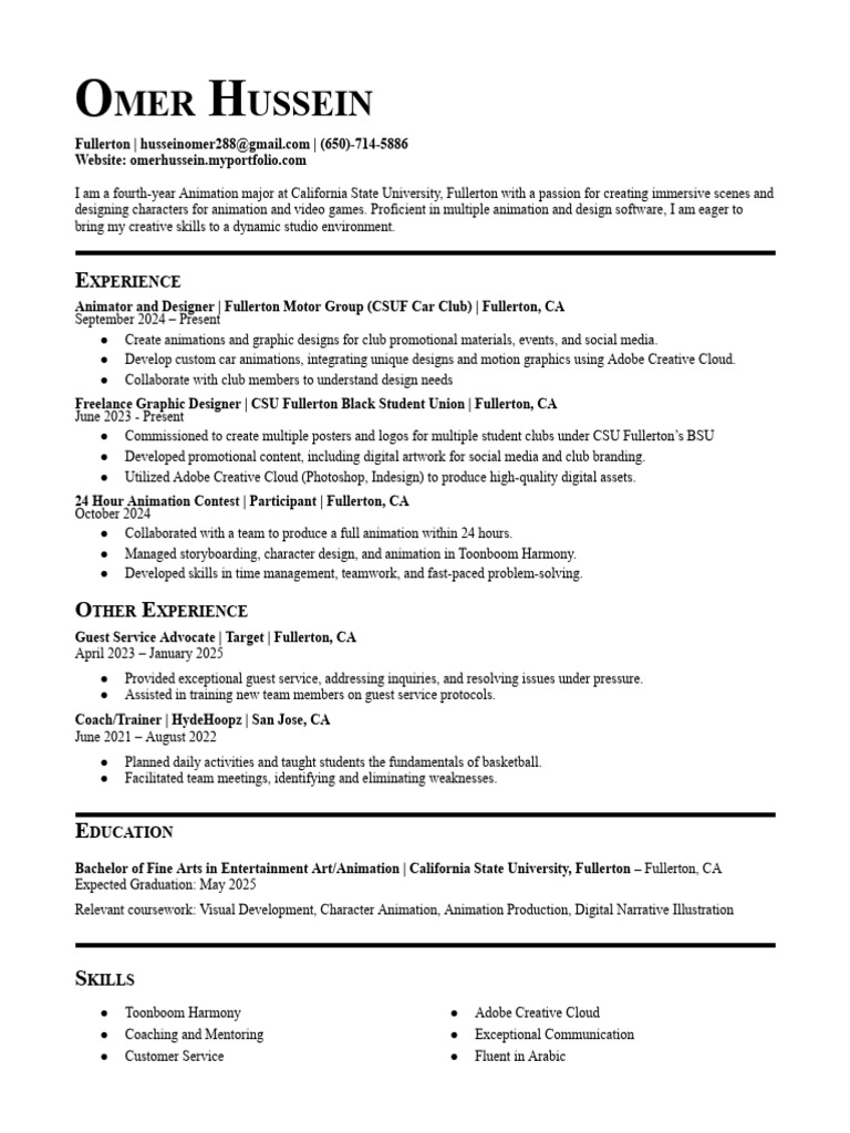 Resume - Omer Hussein.docx | PDF