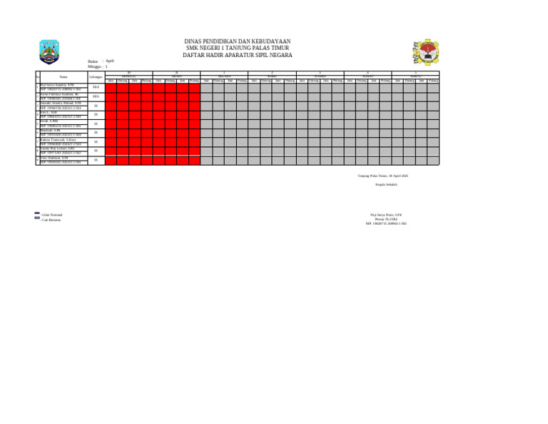 Absensi April Format | PDF