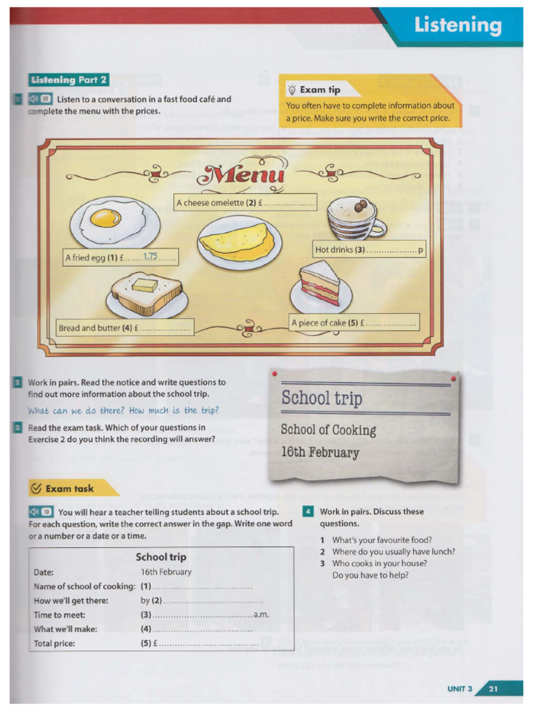Unit 3 Listening Pratice | PDF