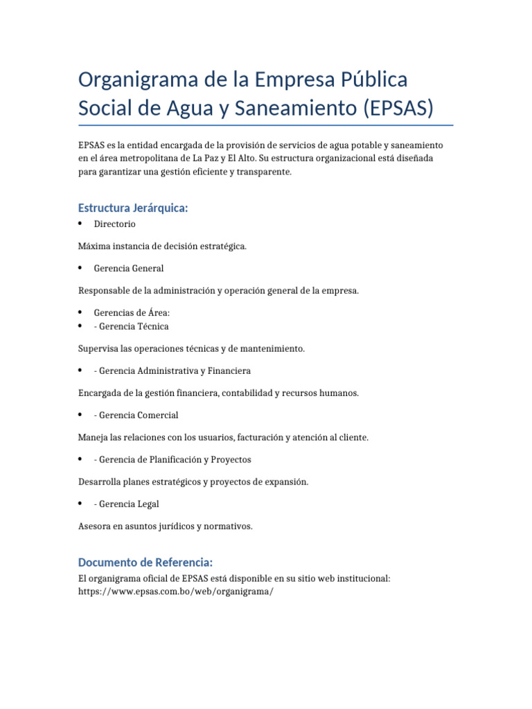 Organigrama EPSAS | PDF