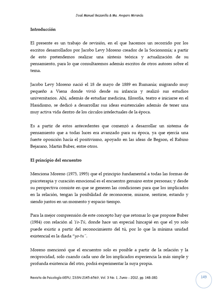 Socionomía y Pensamiento de Levy Moreno - LECTURA 2 | PDF | Sicología ...