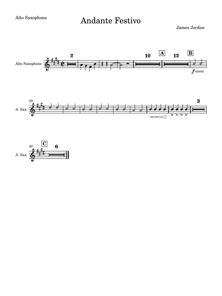 Andante Festivo James J-Alto Saxophone | PDF