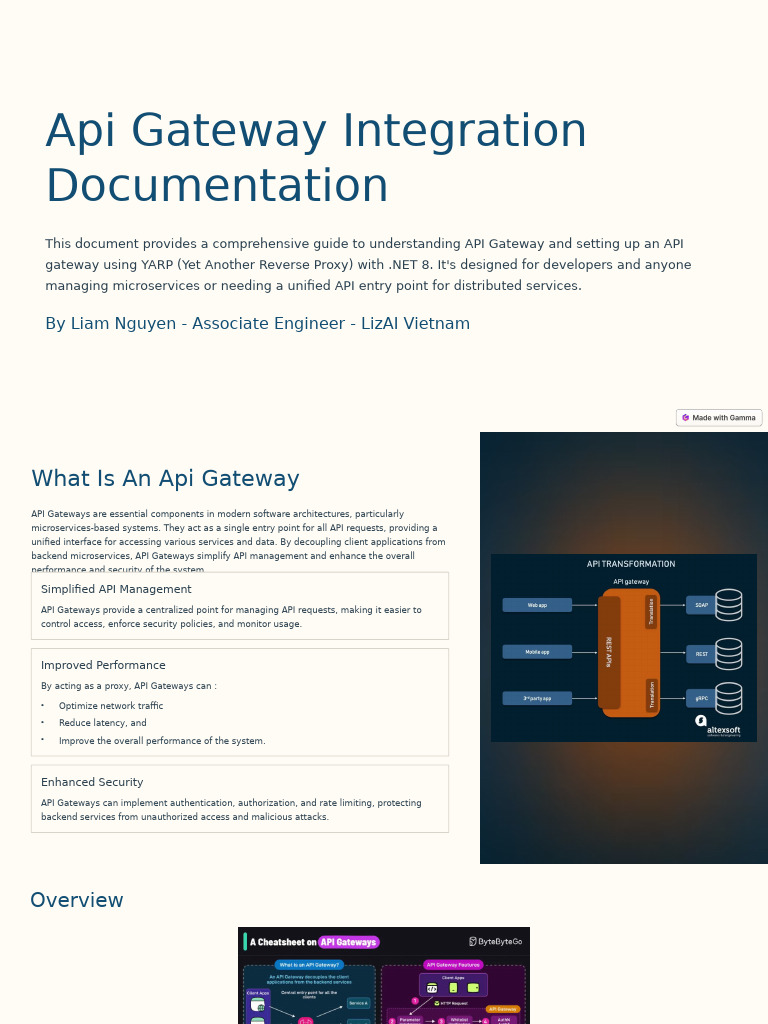 Api Gateway Integration Documentation | PDF | Proxy Server | Load Balancing (Computing)