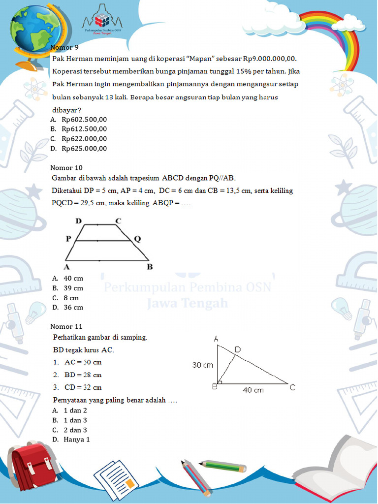 Soal Latihan Final KST 6 Mat Kelas 7 - 3 | PDF