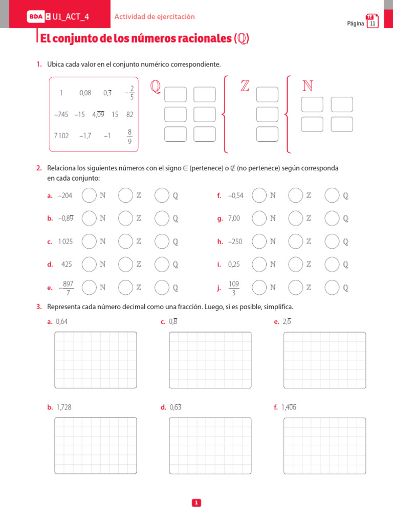 U1 Act 4 | PDF | Número racional | Decimal