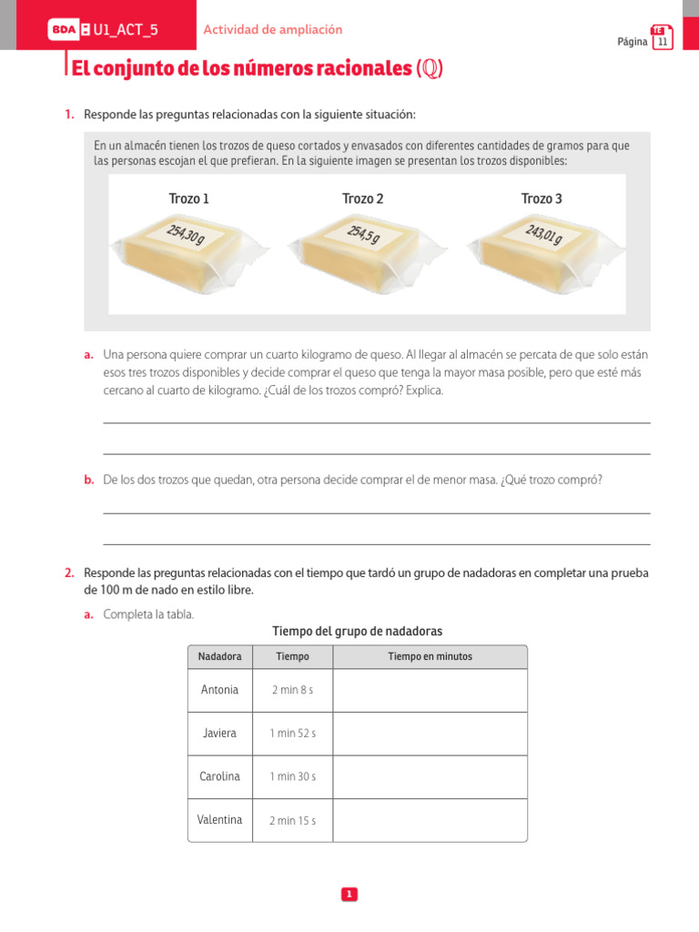 U1 Act 5 | PDF | Número racional | Notación Matemática