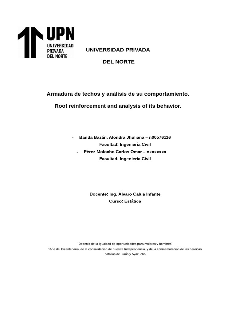 Informe ESTATICA | PDF | Acero | Acero estructural