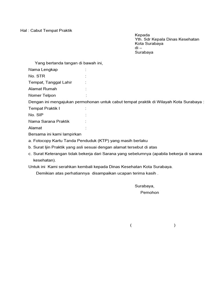 Form Bap Cabut Dokter | PDF