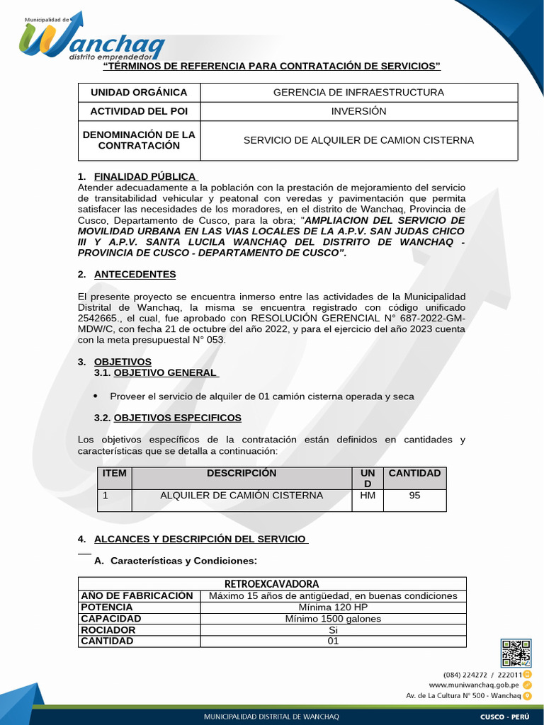 06 Alquiler De Camion Cisterna Pdf