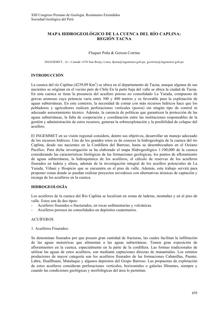 Cuenca Caplina Cap7-Trab1 | PDF | Agua subterránea | Materiales naturales