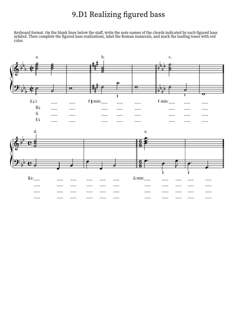 9.D1 Realizing Figured Bass | PDF