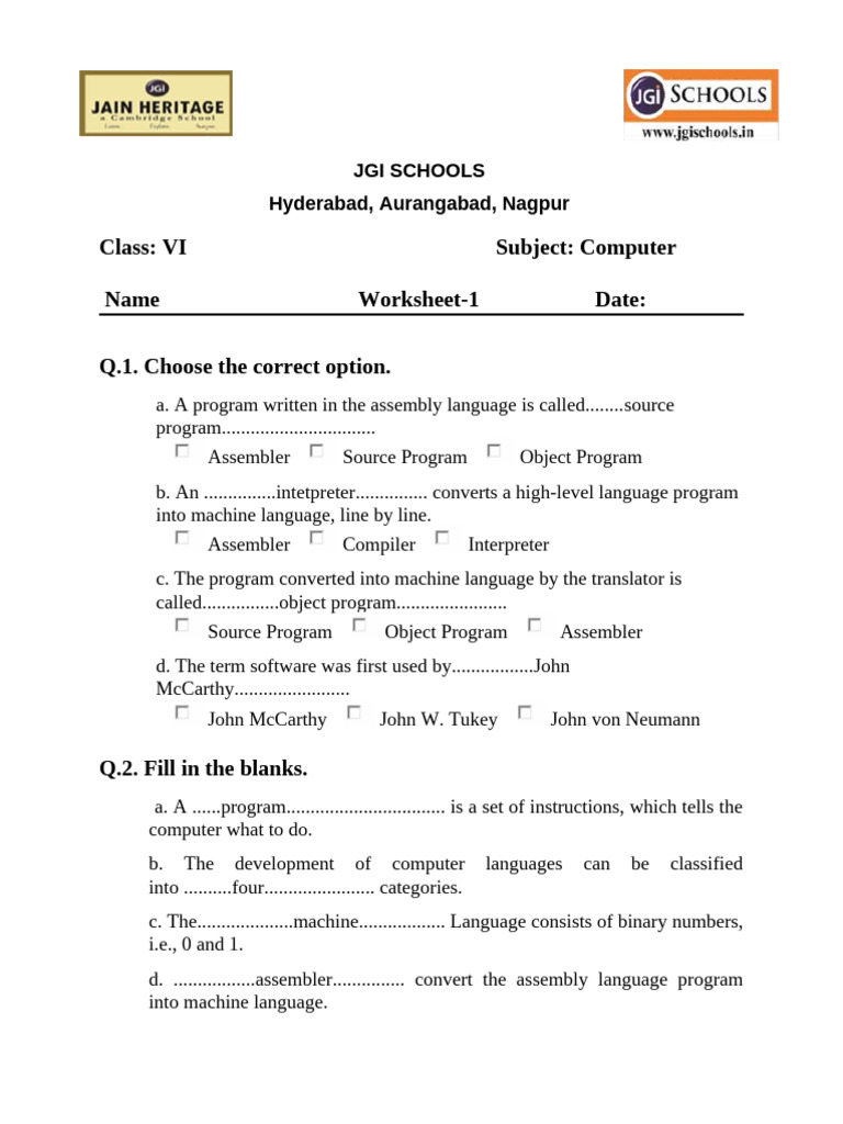 Computer Science Class 6 | PDF | Assembly Language | Computer Program