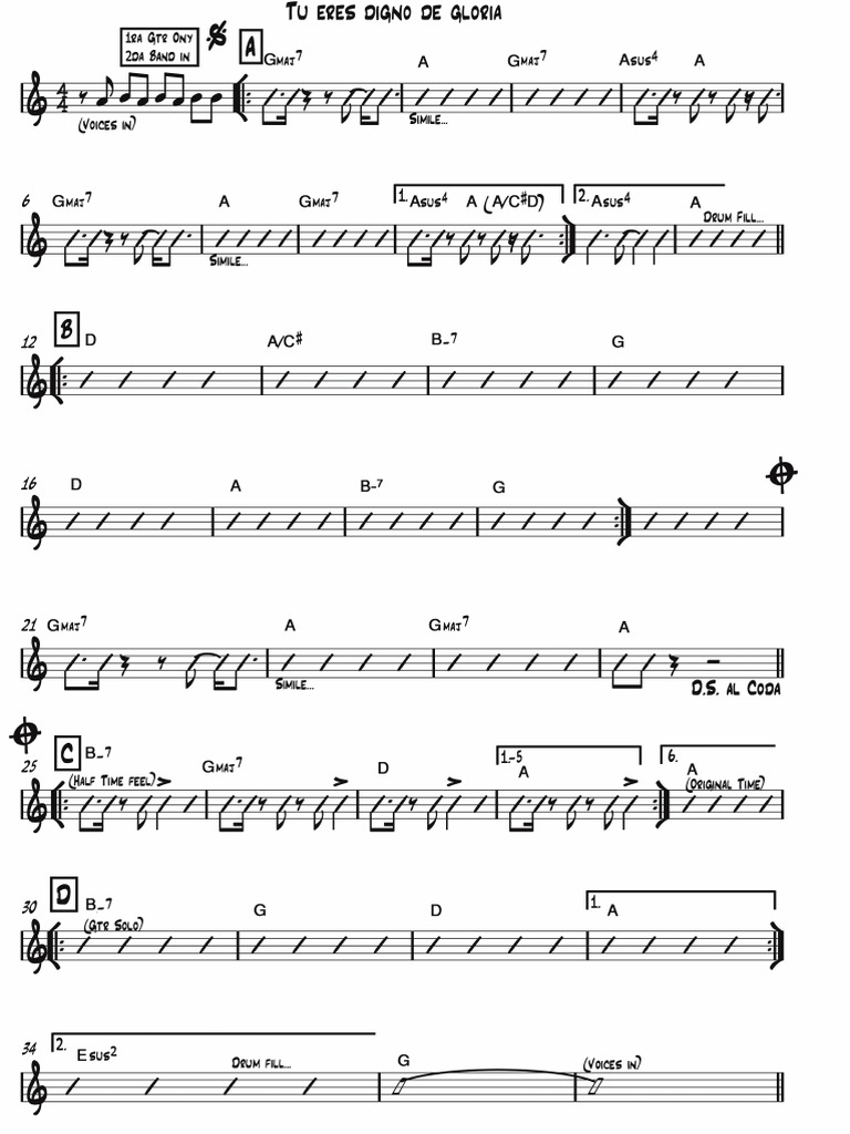 Tu Eres Digno de Gloria - D | PDF