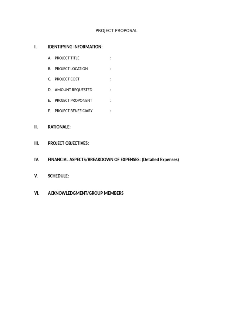 Project Proposal Formatproject Management | PDF