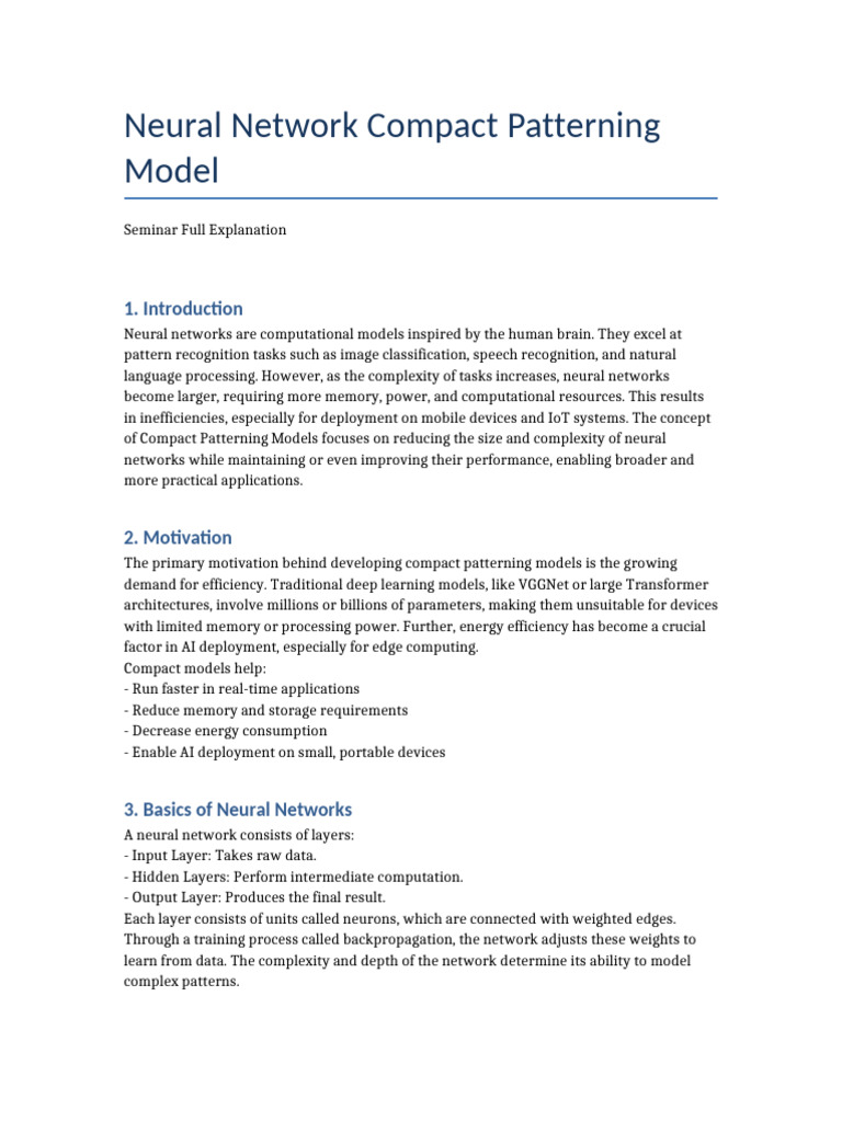 Neural Network Compact Patterning Model Explanation | PDF | Artificial Intelligence ...