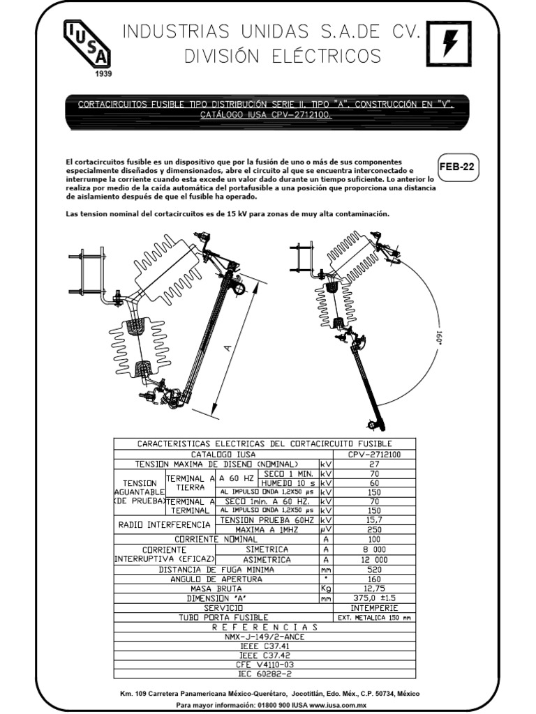FT Cortacirc - CPV 2712100 150 V | PDF