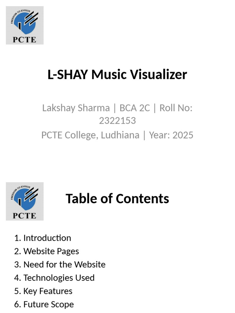 L-SHAY Music Visualizer Synopsis | PDF