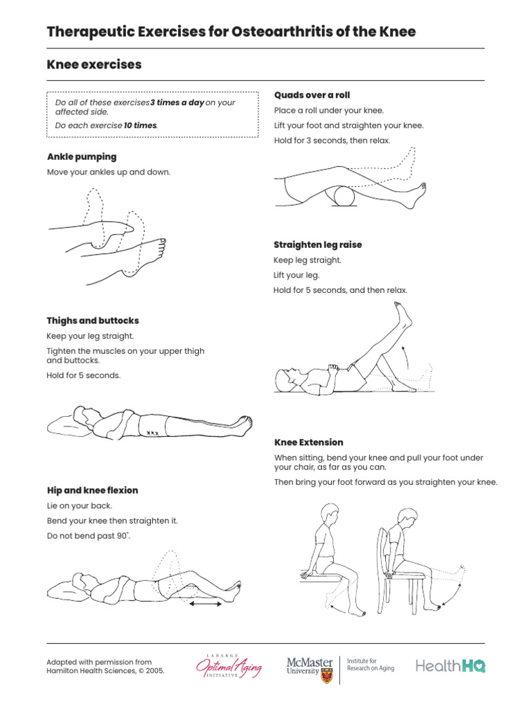 Knee Osteoarthritis Exercise Guide Pdf Anatomical Terms Of Motion