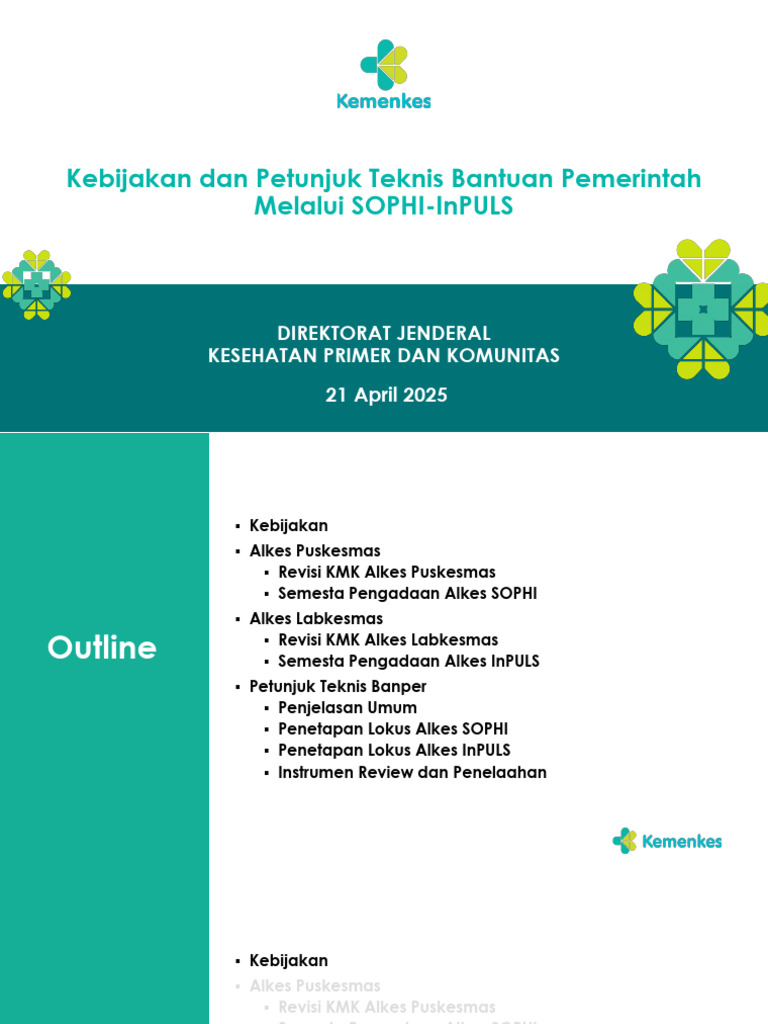 Sosialisasi Juknis Banper SOPHI InPULS | PDF