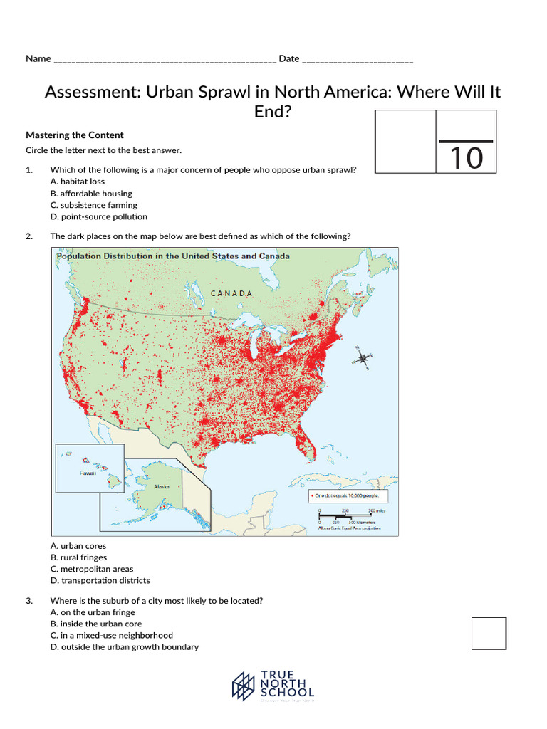 Unit 2 - Urban Sprawl in North America Where Will It End TNS | PDF