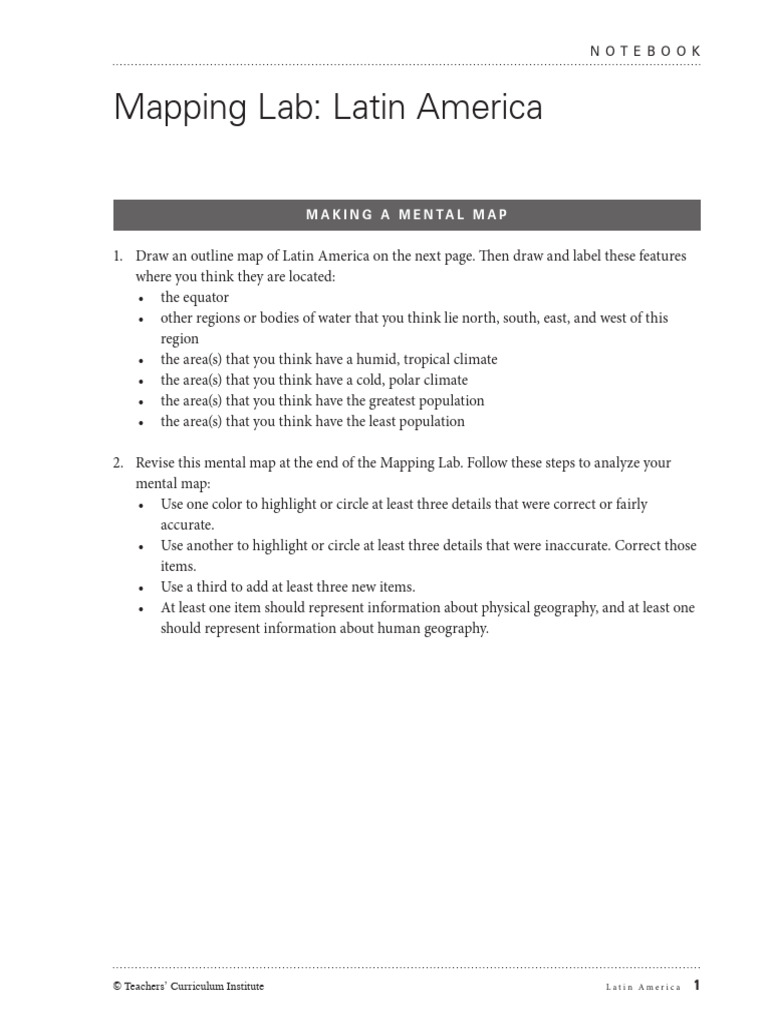 Mapping Lab - Latin America | PDF | Geography | Map
