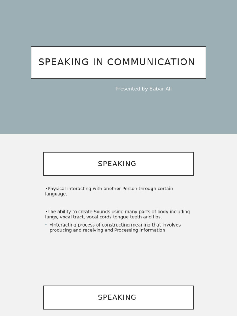 Babar Ali Presentation | PDF | Speech | Communication