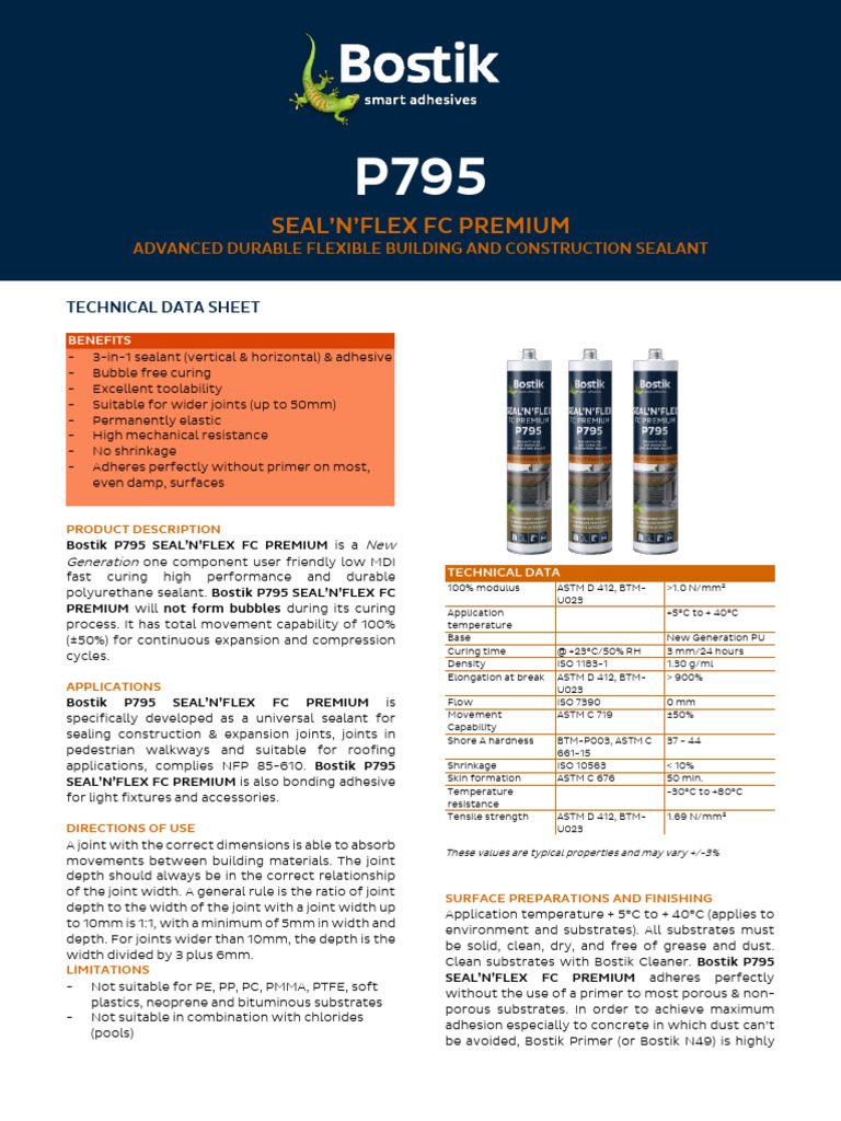 Tds Bostik-p795-Seal'n'Flex FC Premium | PDF | Industrial Processes | Building Materials