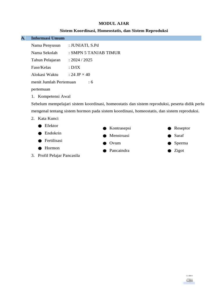 Modul Ajar Bab 1 | PDF
