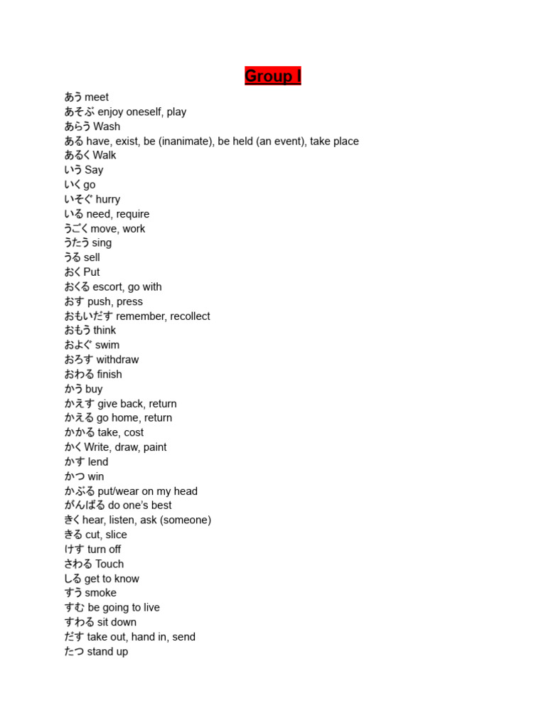 N5 - ALL VERB DICTIONARY Form .©DiwansuKarna | PDF