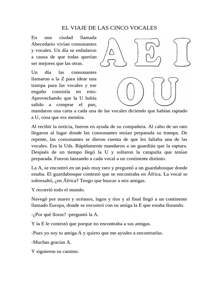 Aventuras de Vocales y Cuentos Infantiles | PDF | Burro
